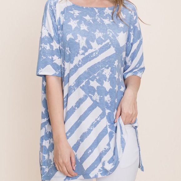 Emerald | Tops | Nwt Stars Stripes Tunic | Poshmark